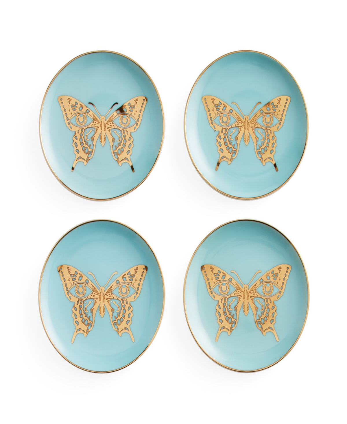 Click here for Jonathan Adler Mariposa 4-Pc. Coaster Set - Blue prices