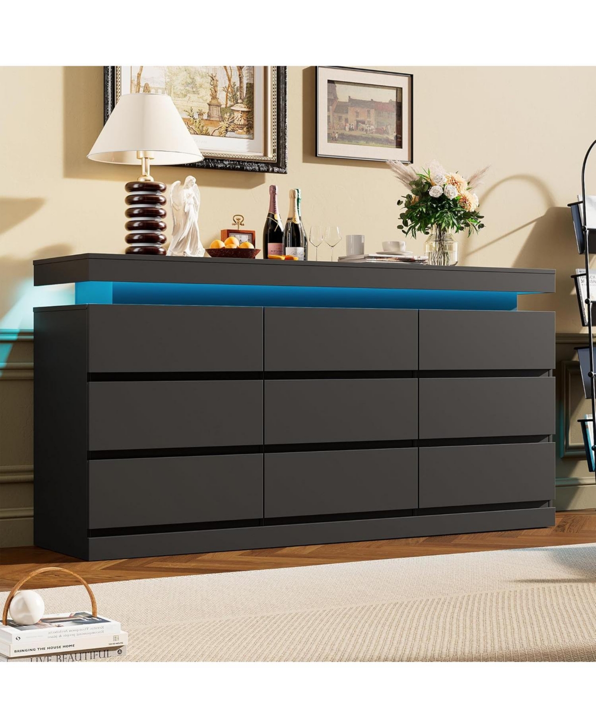 Click here for gaomon Drawer Dresser Wide Chest with Led Lights &... prices