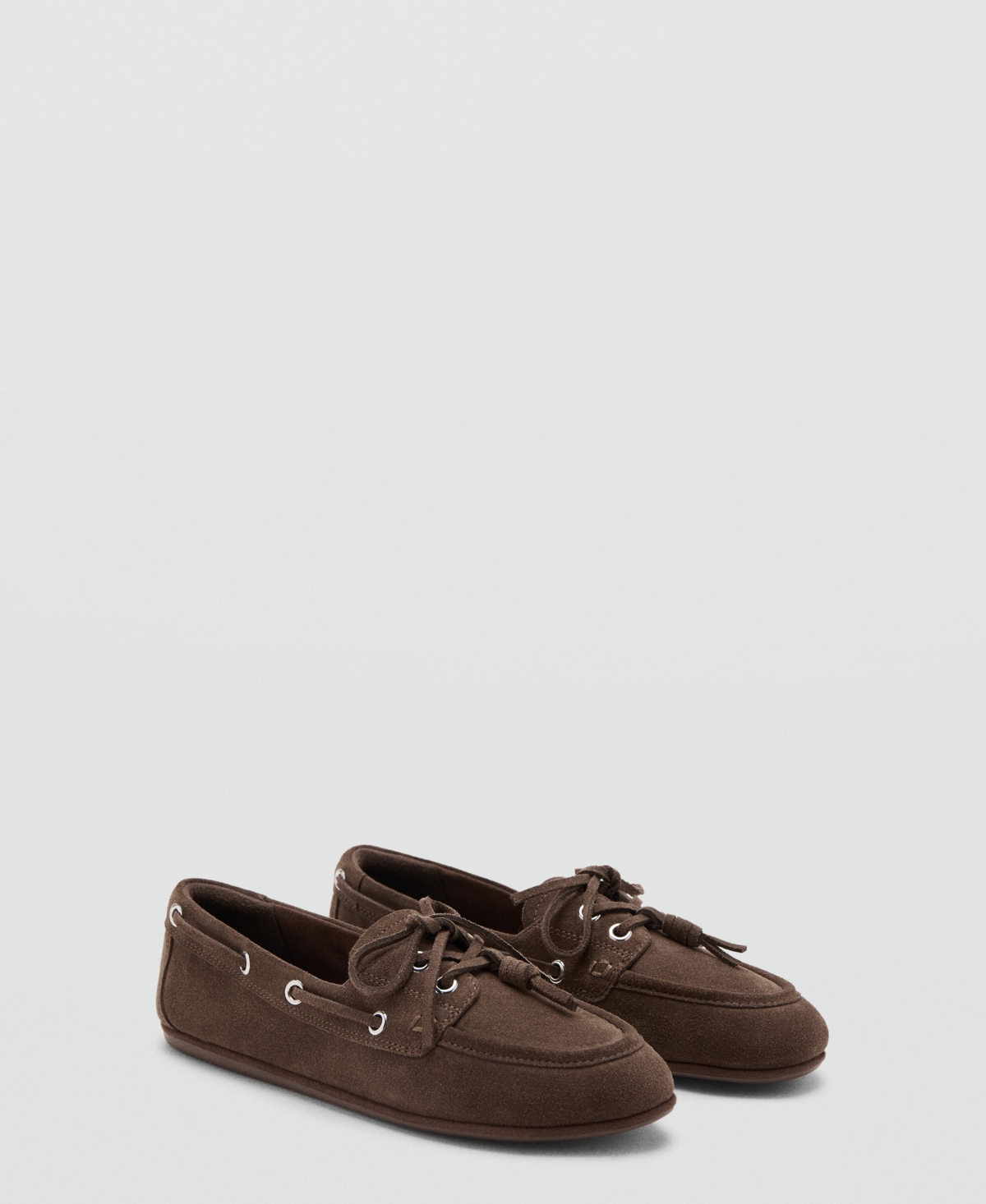 Click here for Mango Womens Laces Deck Shoes - Chocolate prices
