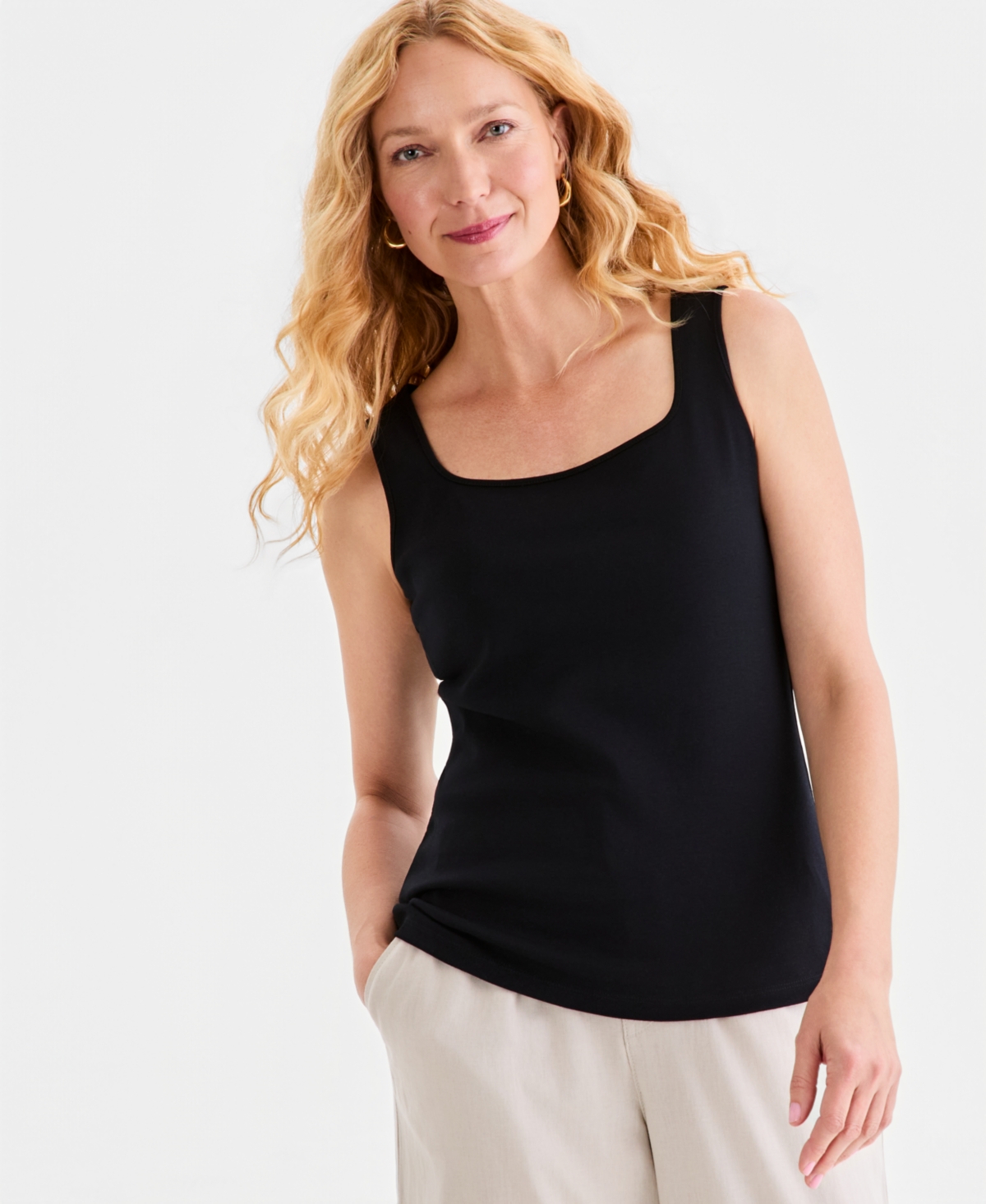 Click here for Style & Co Womens Cotton Square-Neck Tank Top  Exc... prices