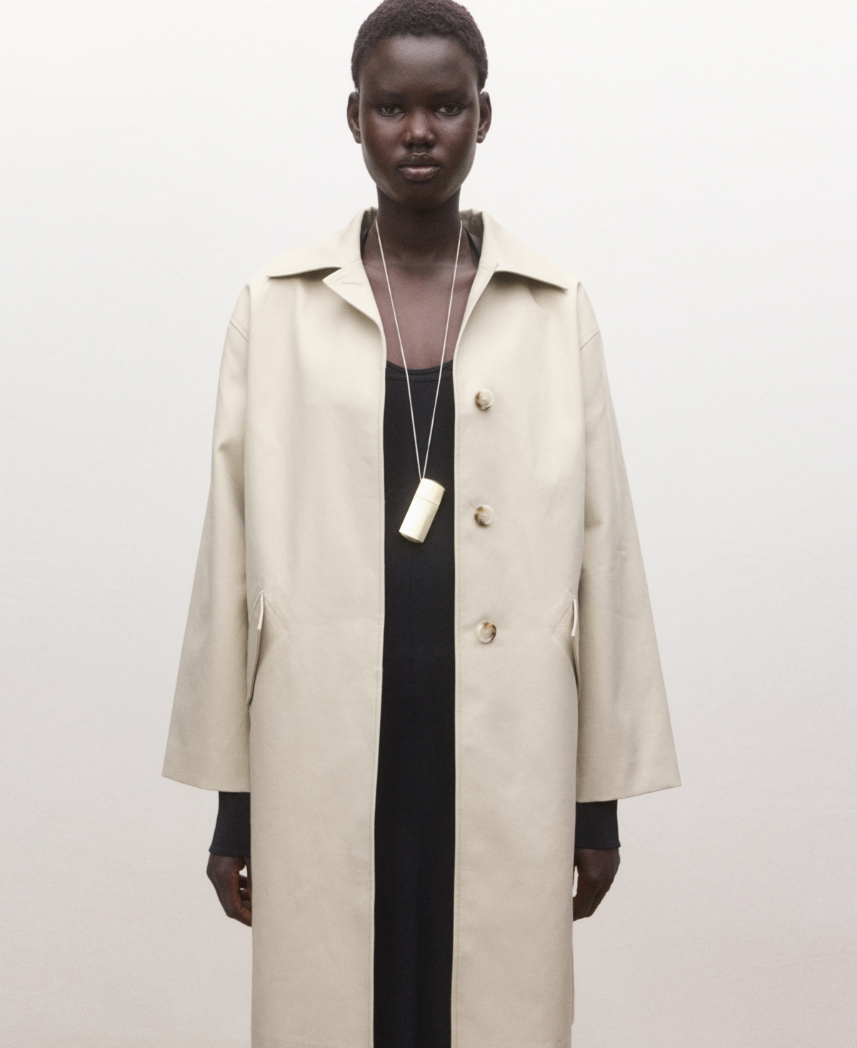 Click here for Mango Womens Cotton Pockets Trench Coat - Light/pa... prices