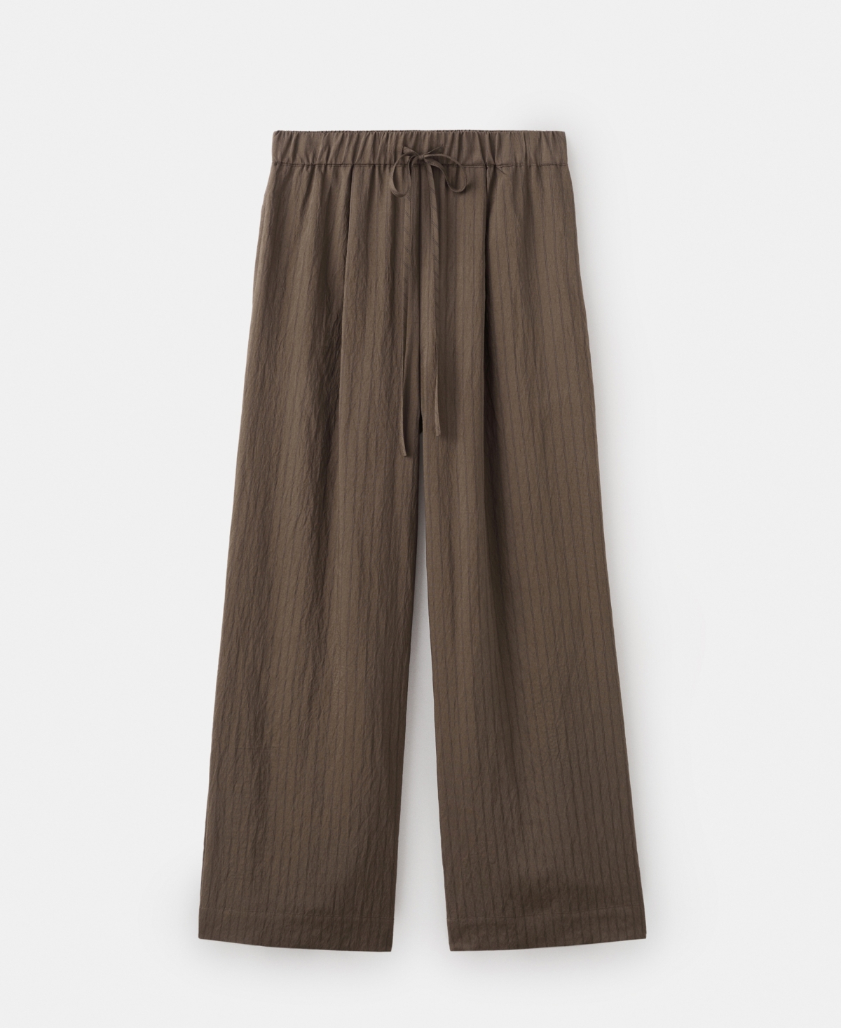 Click here for Mango Womens Straight Striped Pants - Brown prices