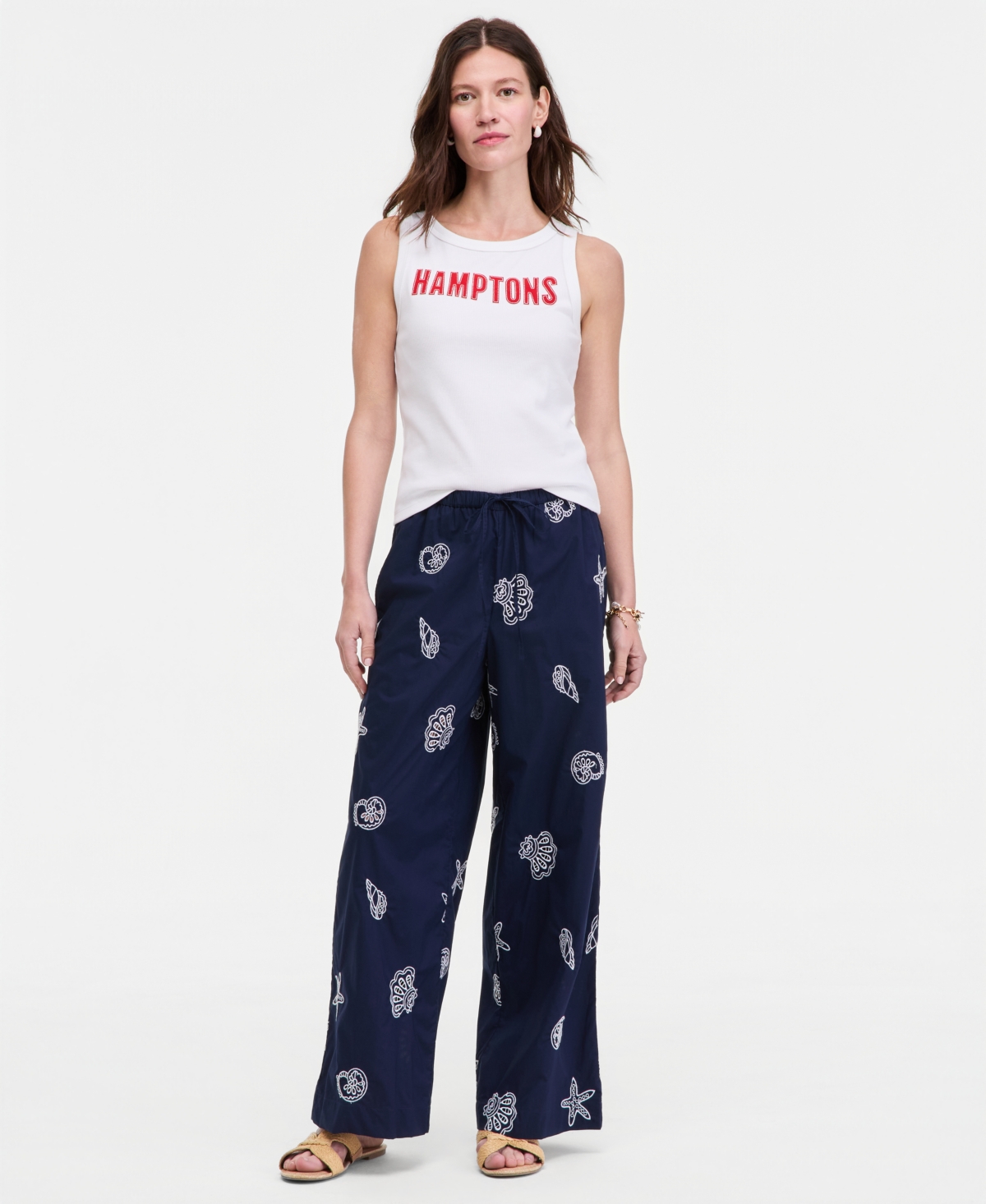 Click here for On 34th Womens Shoreline Embroidered Cotton Pull-O... prices