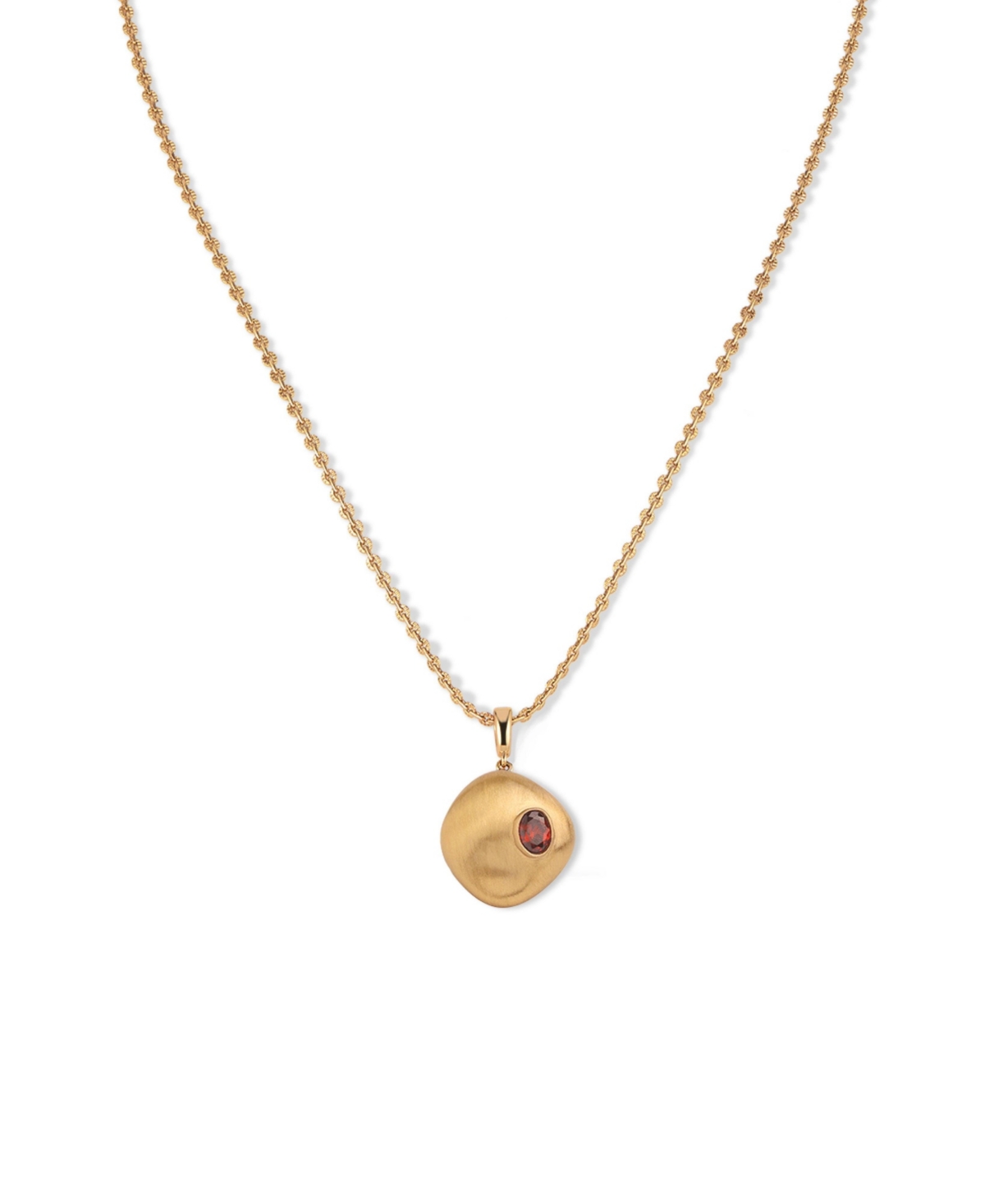 Click here for Retro Chic Garnet Pendant Necklace - Gold  red prices