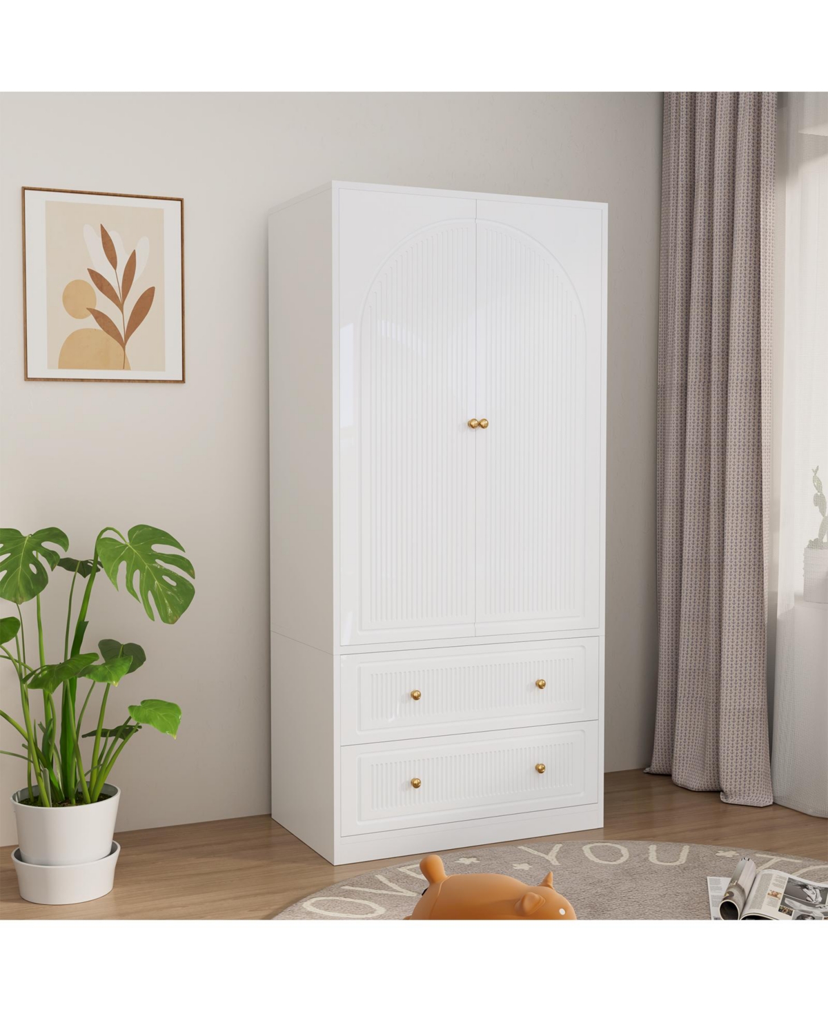 Click here for flynama Wooden Armoire with 2 Drawers and Removabl... prices