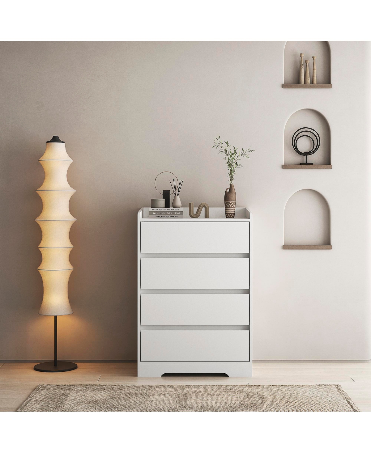 Click here for flynama 4 Drawer Dresser White 100 Waterproof Mode... prices