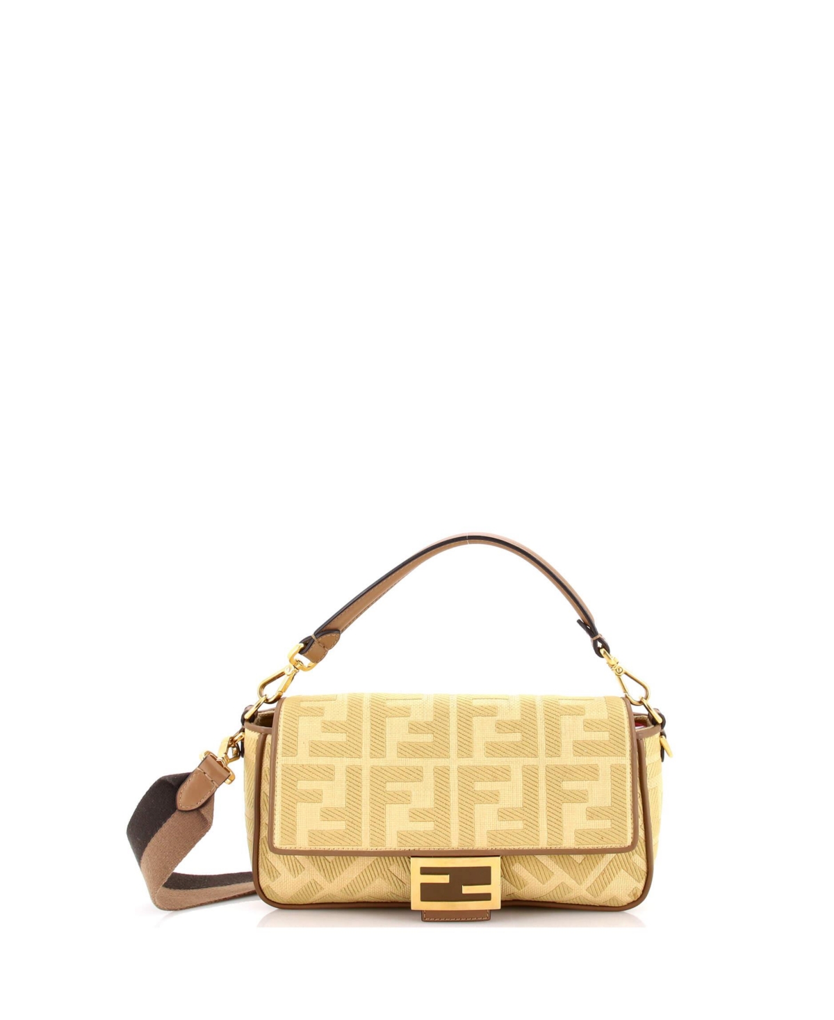 Click here for Pre-Owned Fendi Medium Baguette Nm Bag Zucca Embro... prices