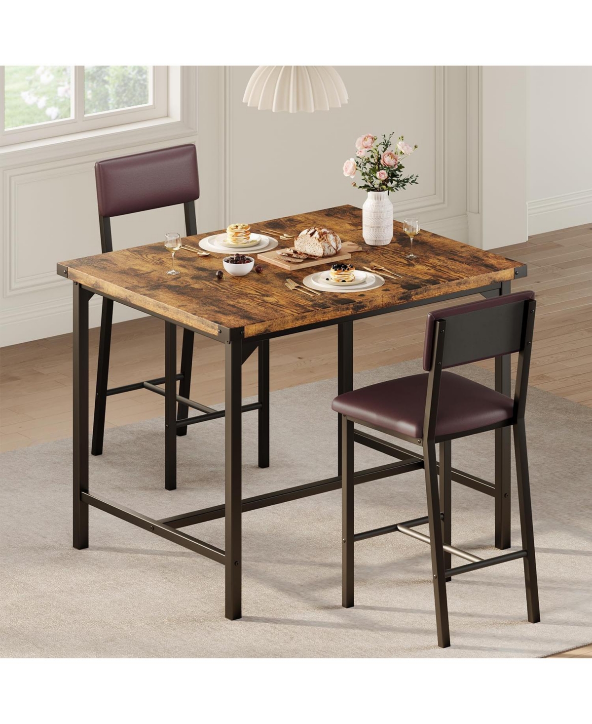 Click here for gaomon 3-Piece Counter Height Dining Table Set wit... prices