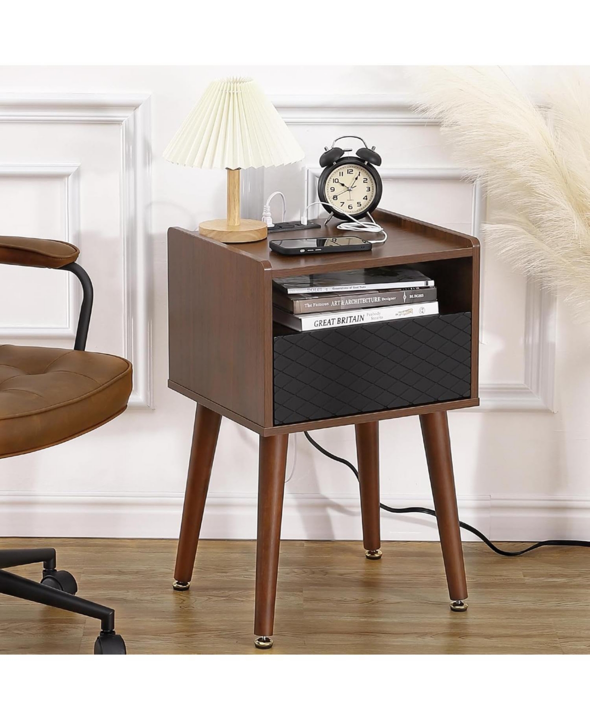 Click here for gaomon Mid Century Modern Nightstand with Charging... prices
