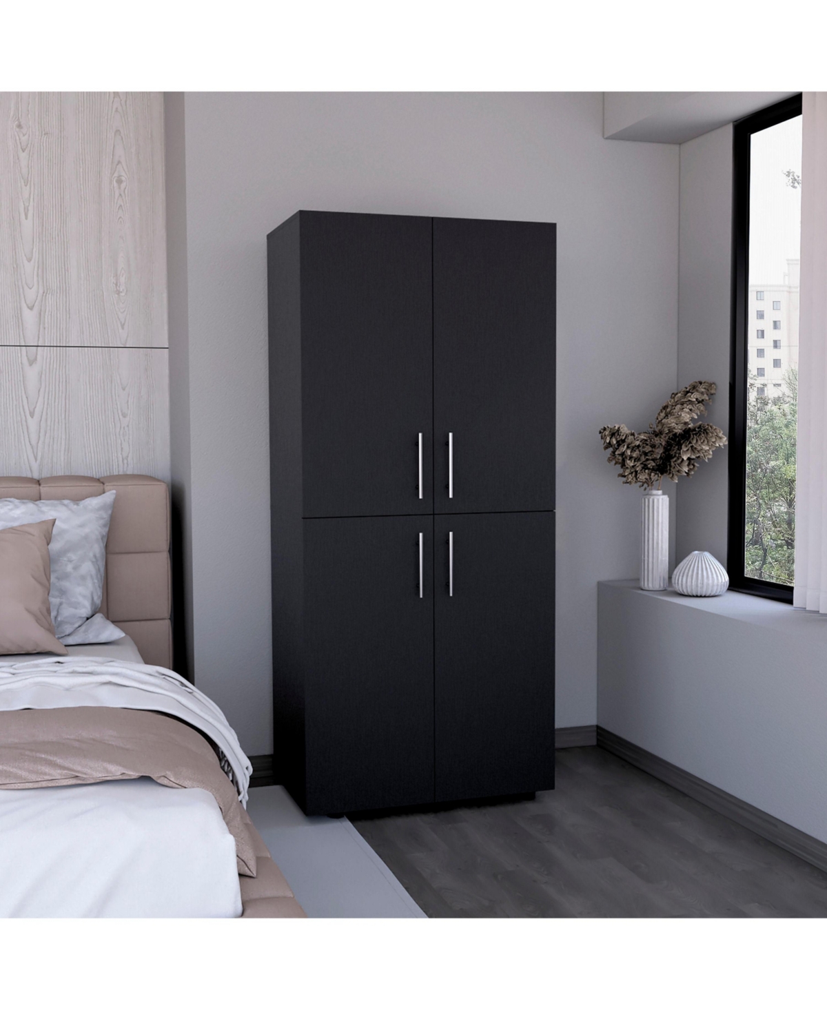 Click here for flynama 70inch Hazel Armoire 4-Door 6 Shelves 2 Ha... prices