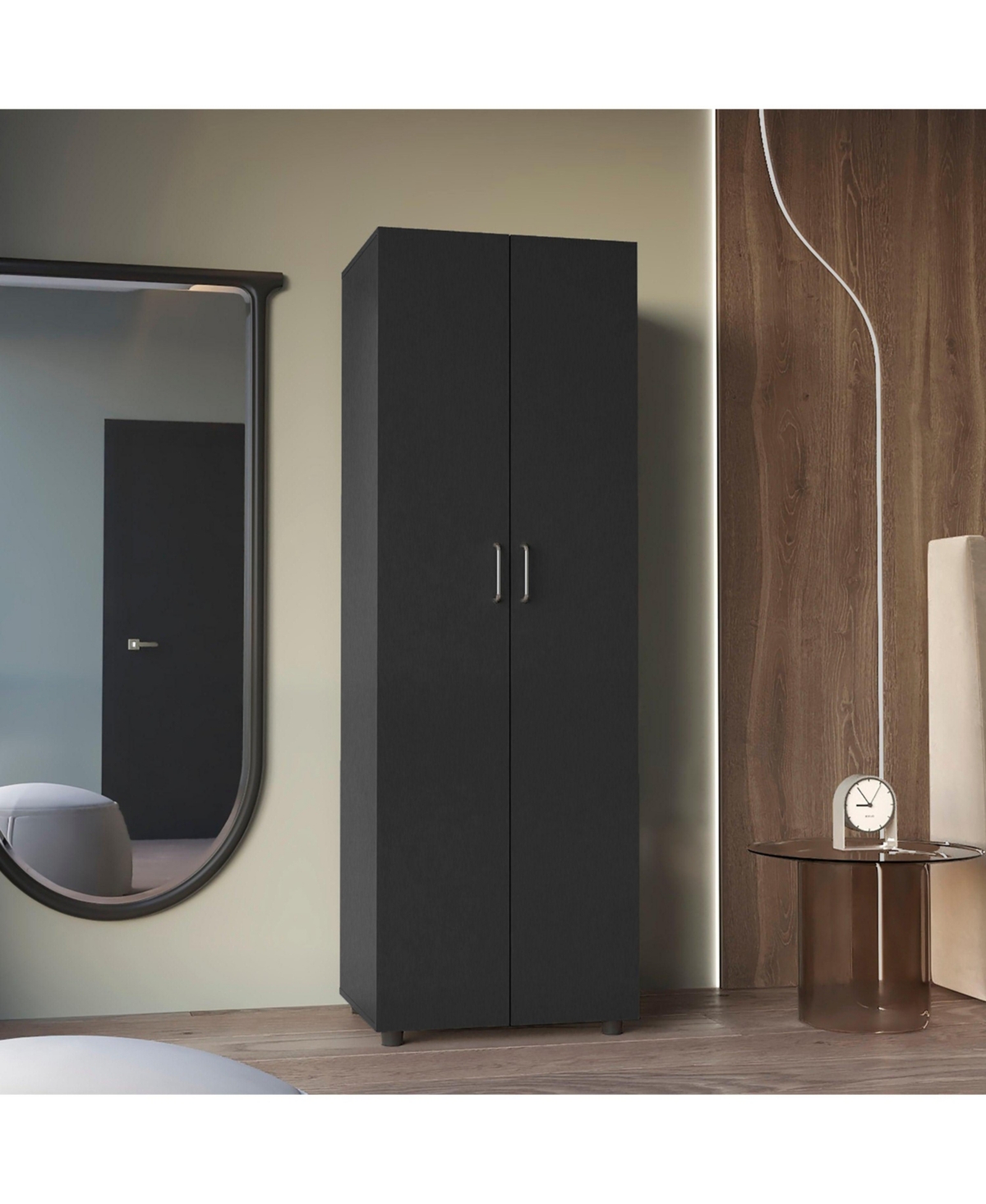 Click here for flynama Cluster 63inch Tall Wardrobe with Mirror T... prices