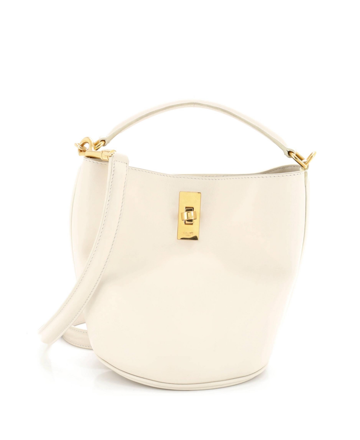 Click here for Pre-Owned Celine Teen Bucket 16 Bag Leather - Natu... prices