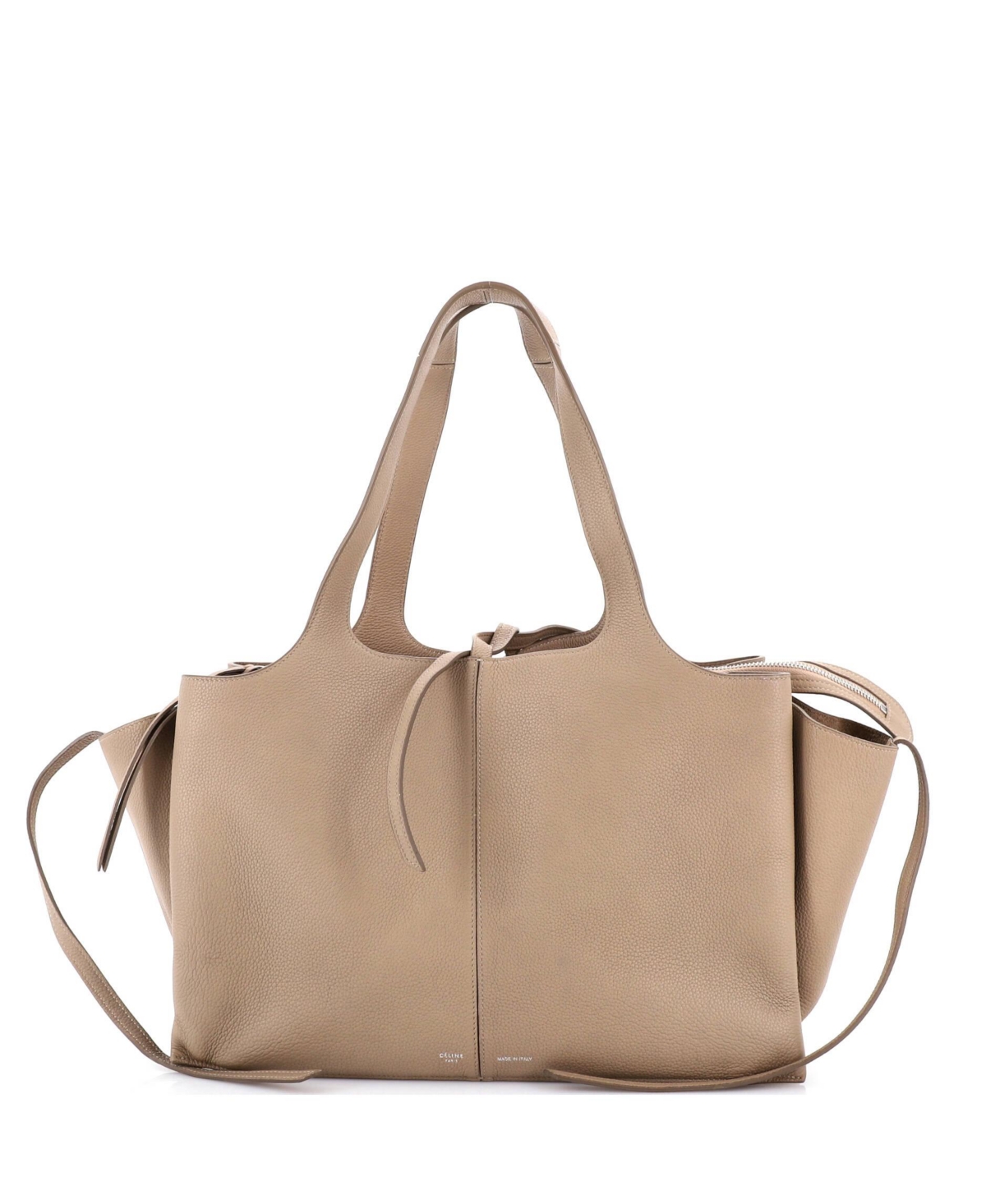 Click here for Pre-Owned Celine Medium Tri-Fold Shoulder Bag Grai... prices