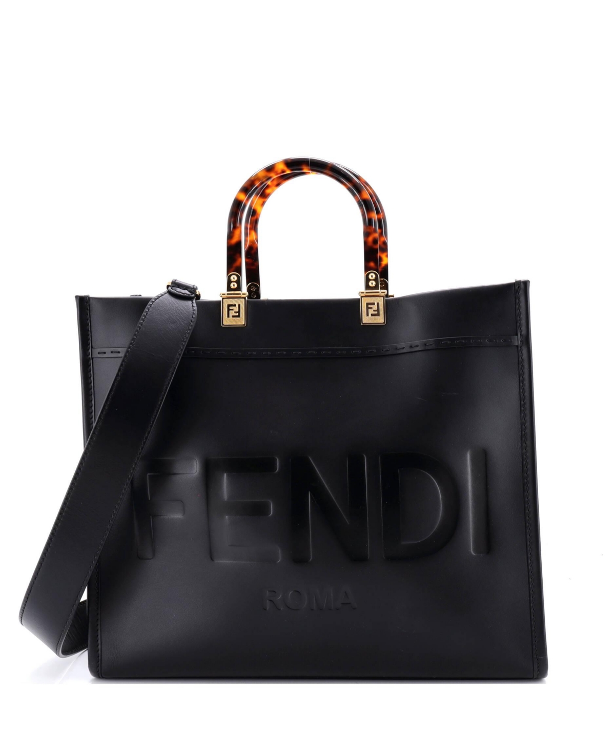 Click here for Pre-Owned Fendi Medium Sunshine Shopper Tote Leath... prices