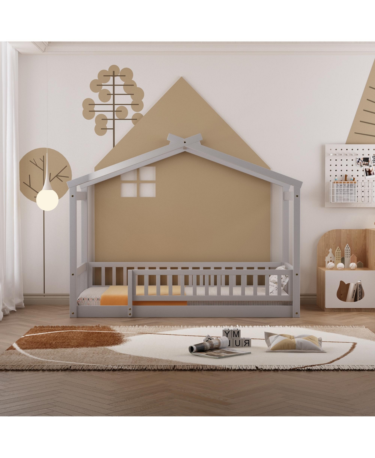 Click here for flynama Wood House Bed Roof Fence Pine Wood Frame... prices