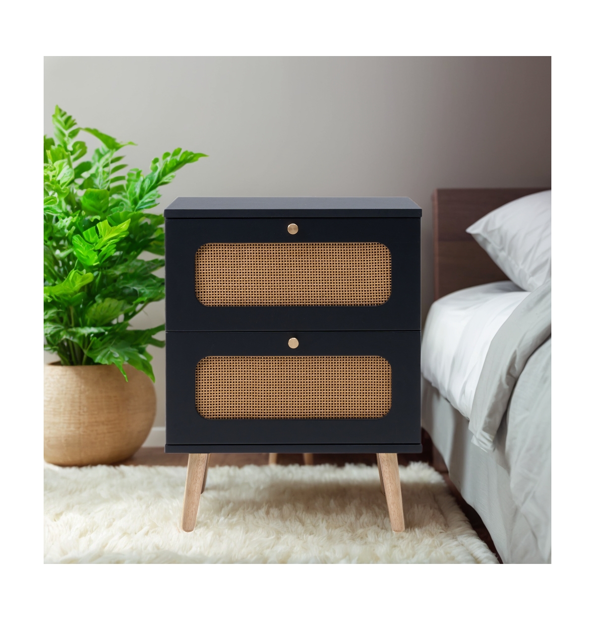 Click here for Flynama Versatile Natural Nightstand with Storage... prices