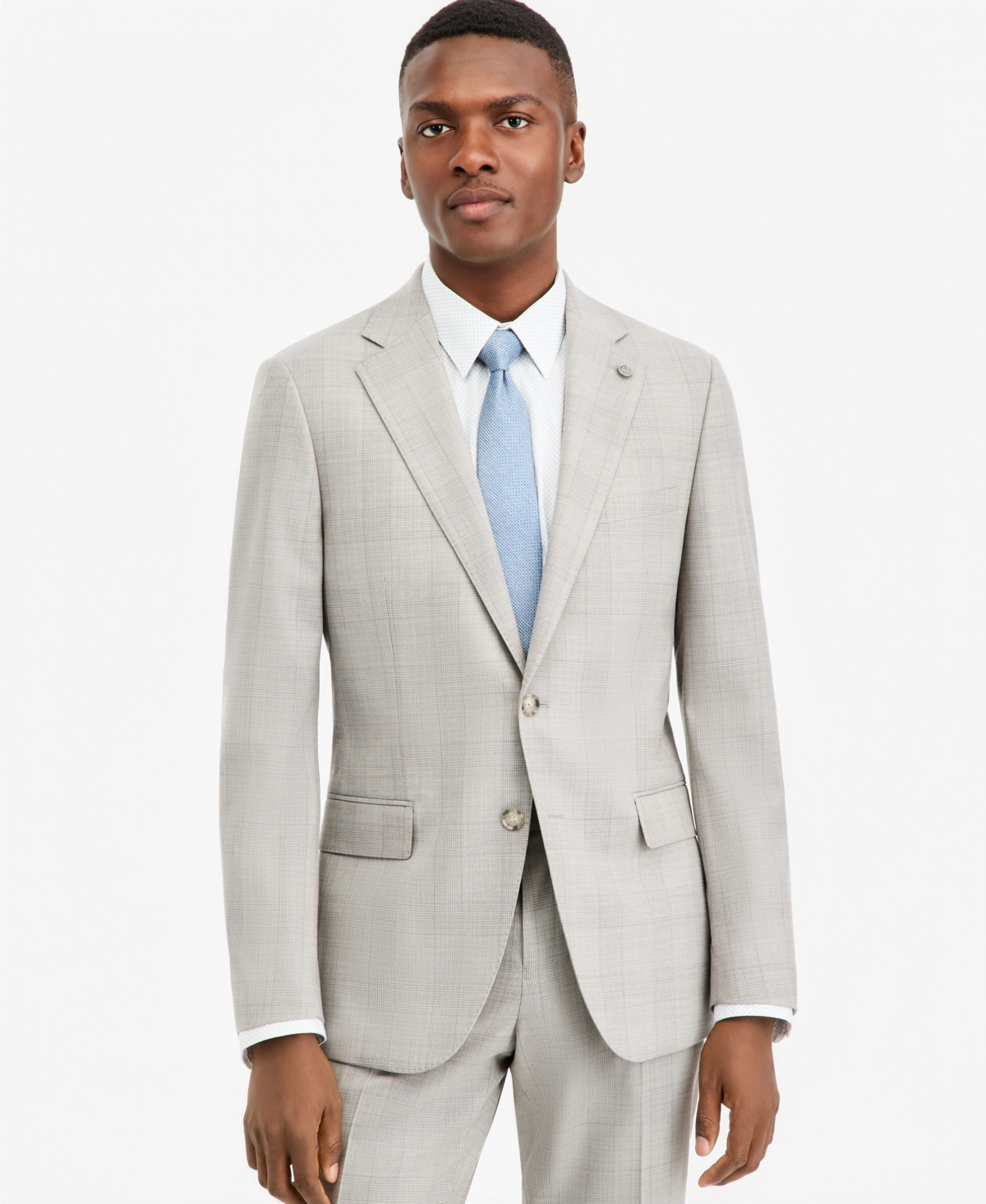 Click here for Ted by Ted Baker Mens Modern-Fit Gray Plaid Suit S... prices