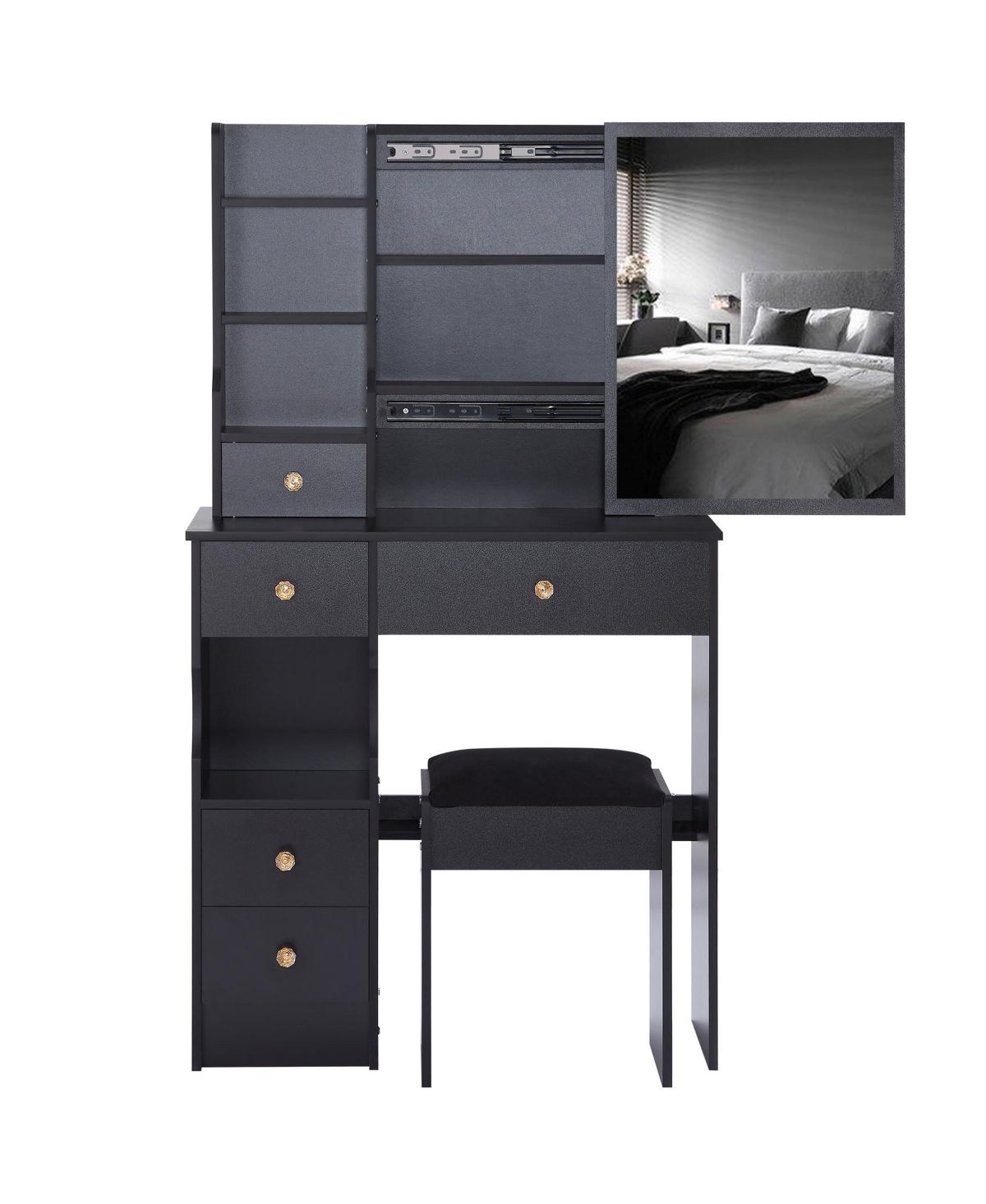 Click here for Flynama Space Saving Small Led Vanity Table with M... prices