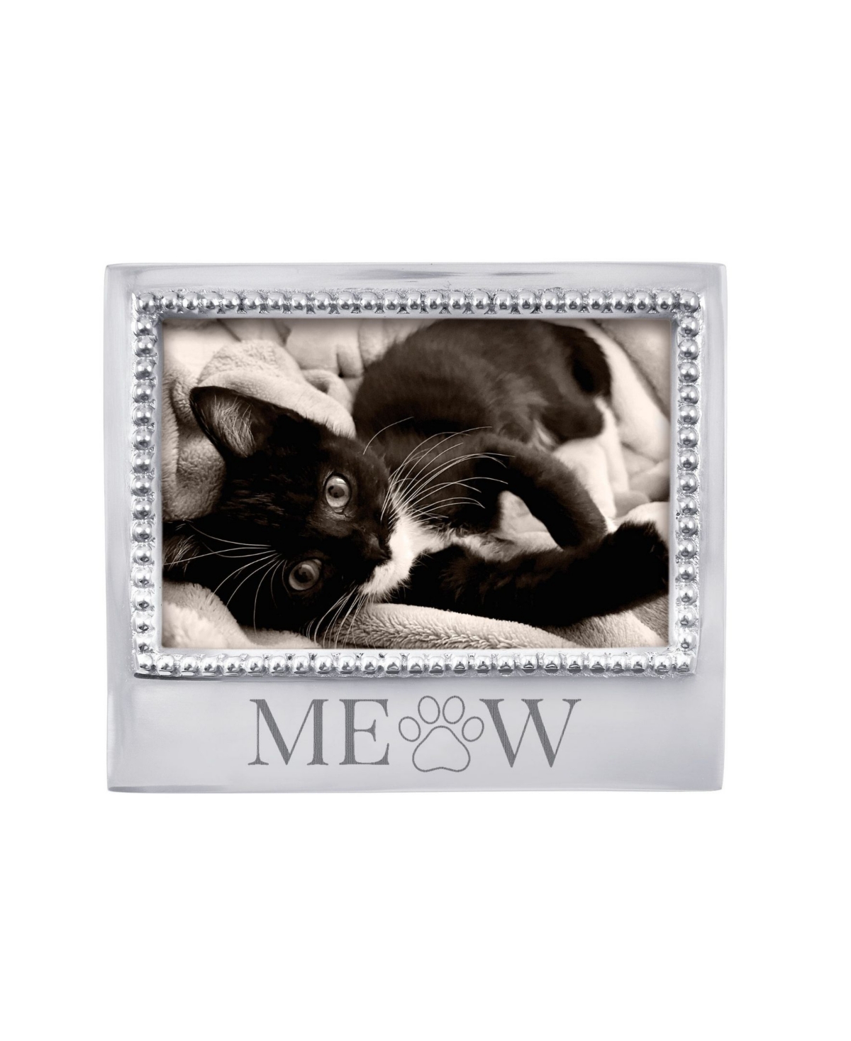 Click here for Mariposa Aluminum Meow Beaded Frame  4 x 6 - Silve... prices