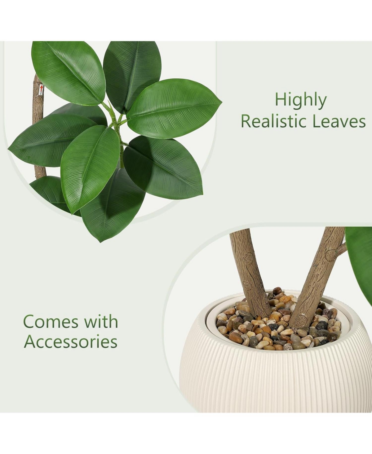 Click here for 6 ft Rubber Artificial Tree in White Sphere Resin... prices