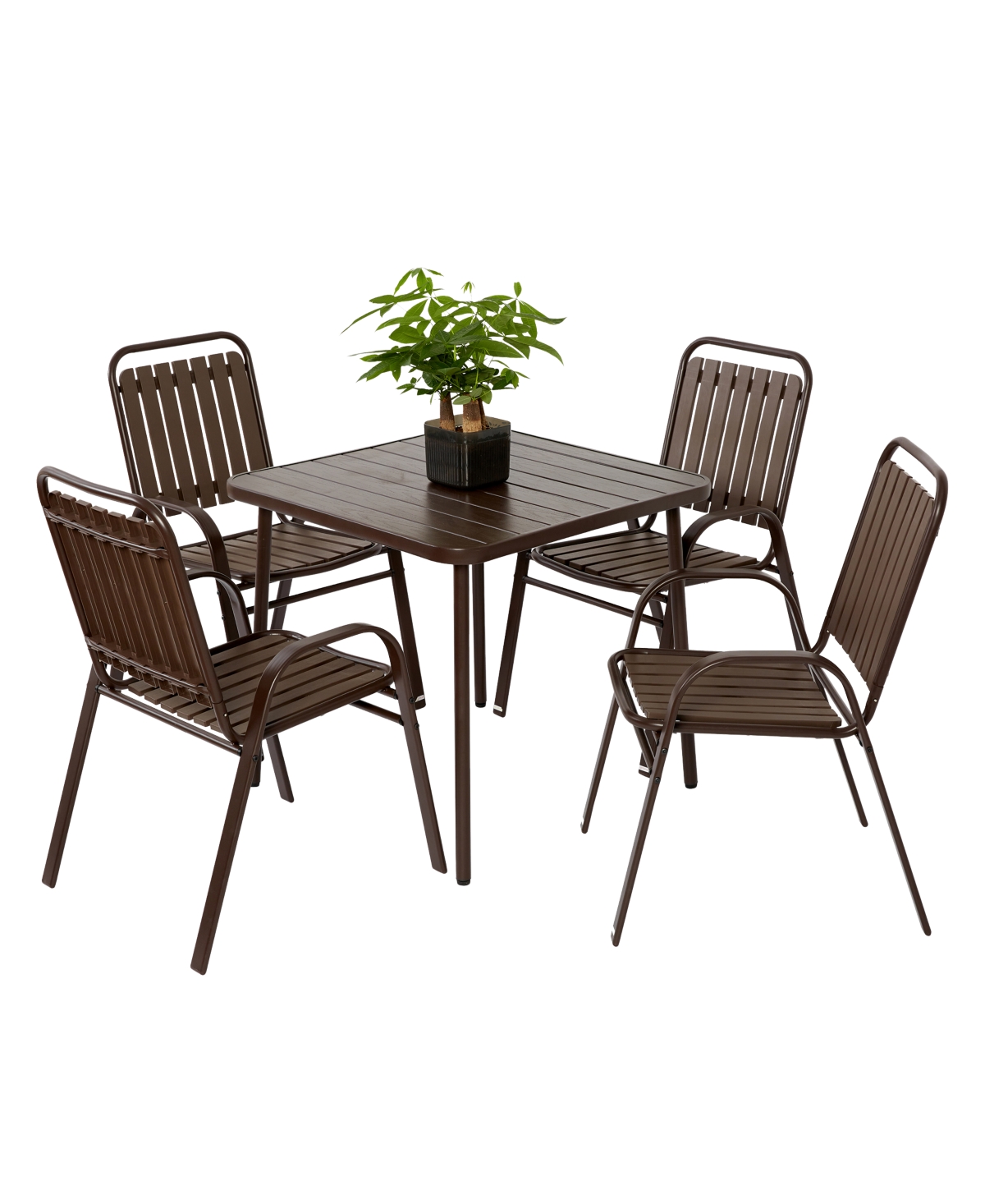 Click here for Mondawe 5-Piece Plastic chair and steel table Outd... prices