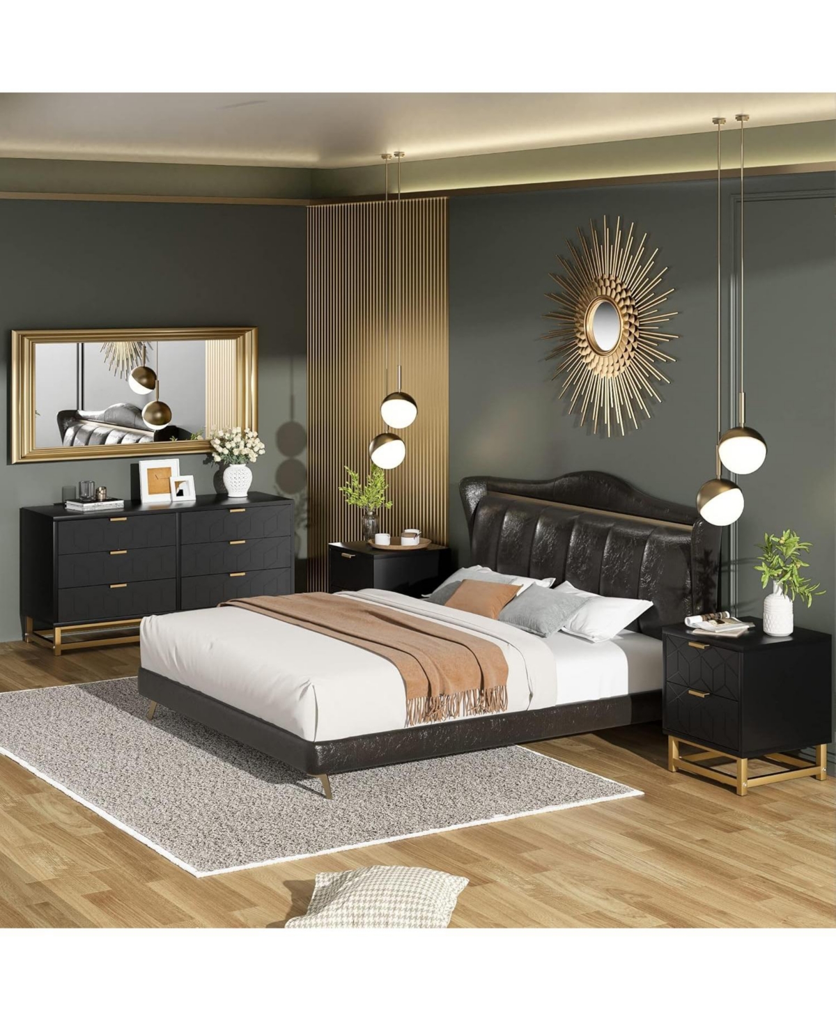 Click here for gaomon 6 Drawer Wood Dresser with Metal Legs Wide... prices