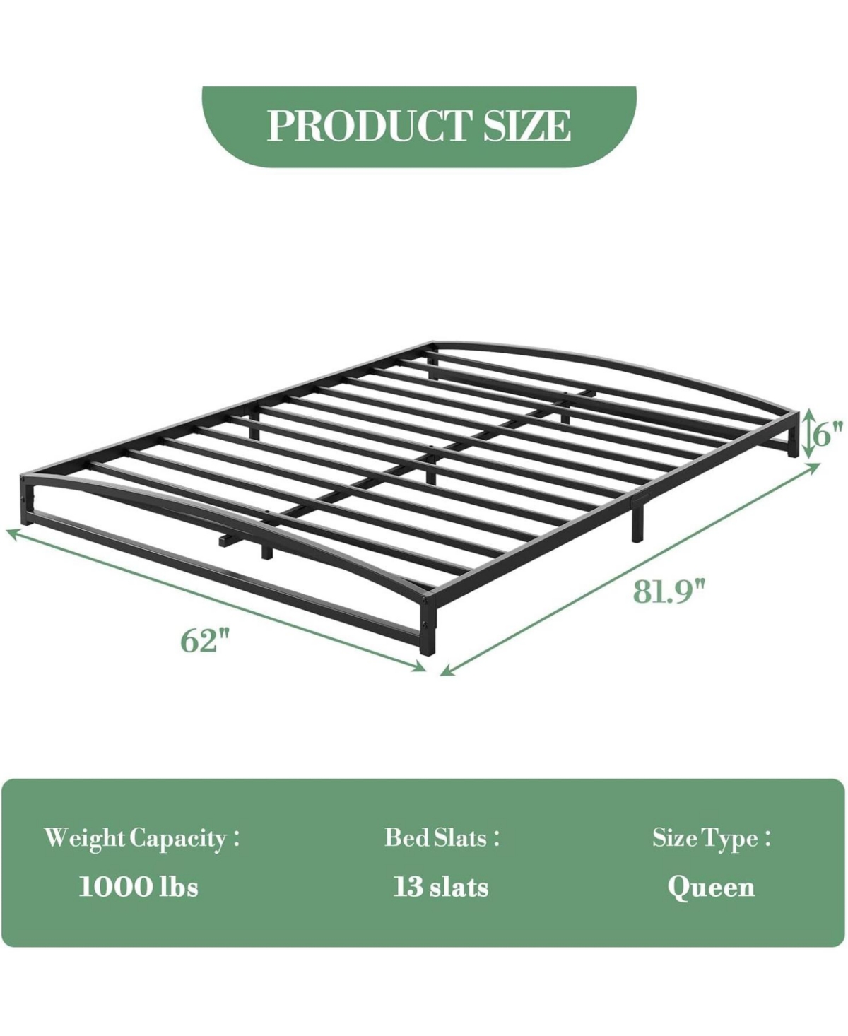 Click here for gaomon 6 Inch Metal Platform Bed Frame - Steel Sla... prices