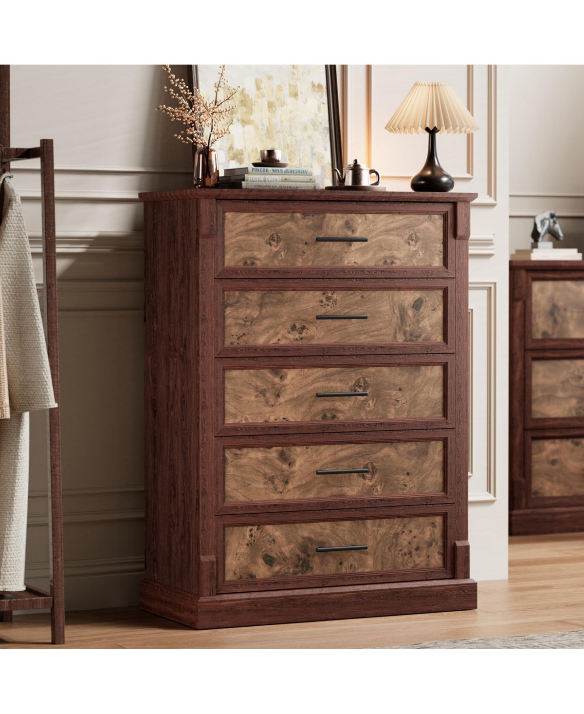 Click here for gaomon Farmhouse 5 Drawer Dresser Tall Chest with... prices