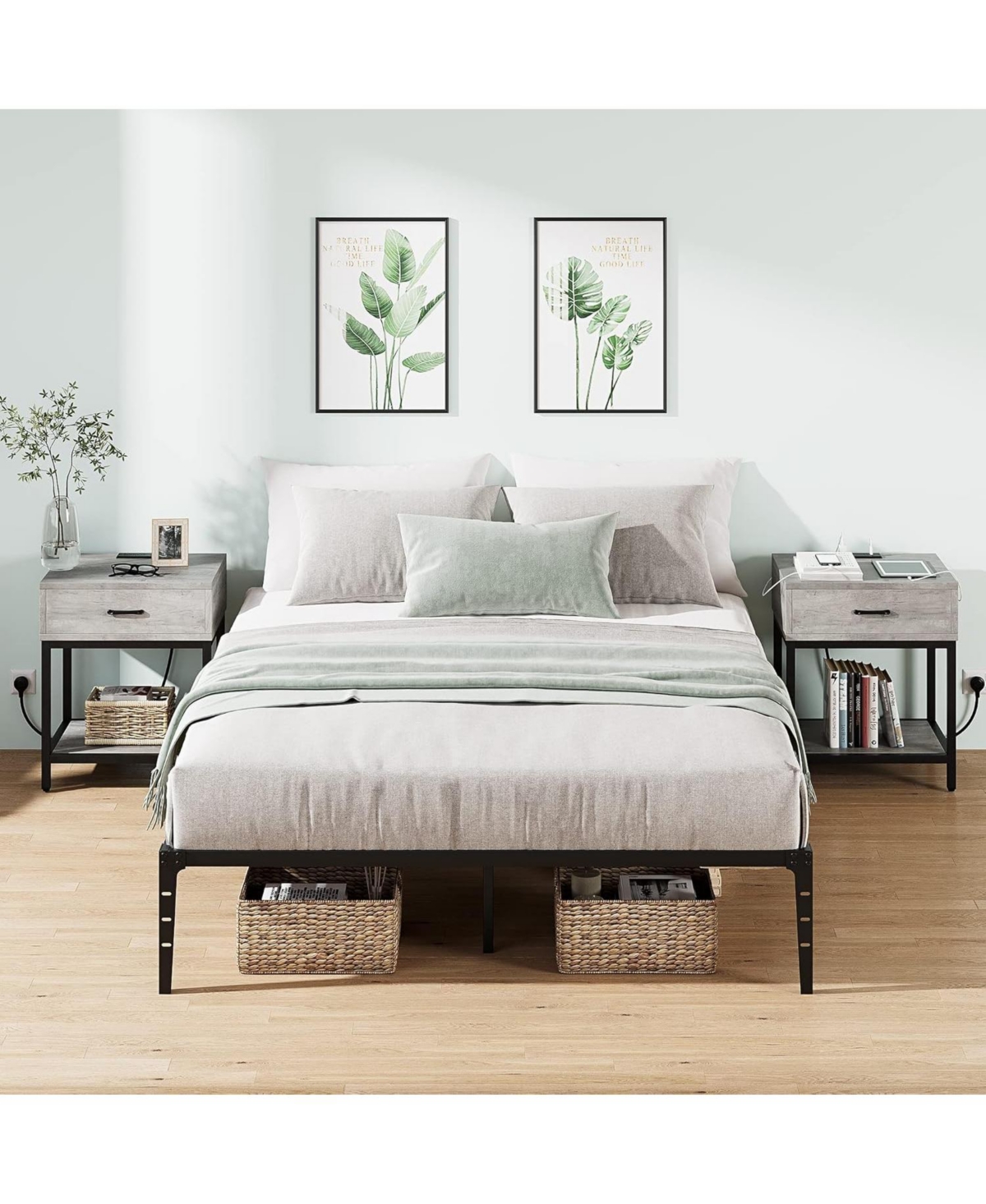 Click here for gaomon 3-Piece Bedroom Set: Full Metal Platform Be... prices
