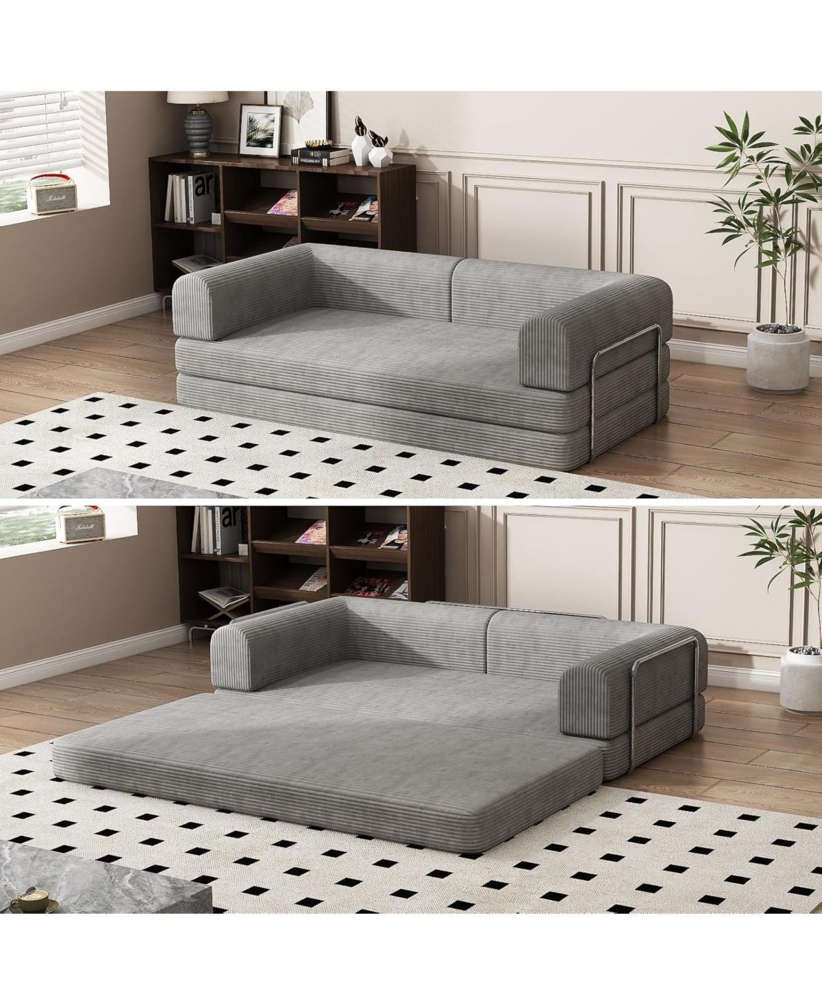 Click here for gaomon Convertible Corduroy Sleeper Sofa Bed Foldi... prices