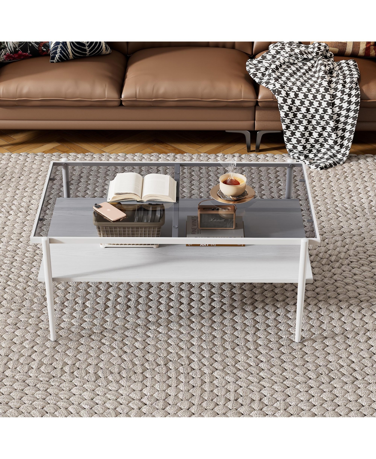 Click here for Rainsken Rectangle 2 Tier Coffee Table  Center Tab... prices