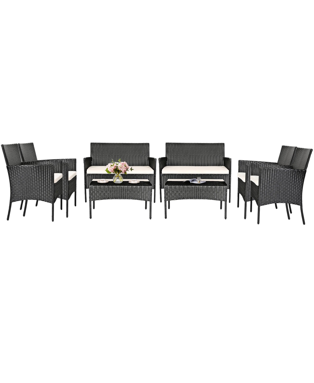 Click here for Gymax 8PCS Outdoor Furniture Set Patio Rattan Conv... prices