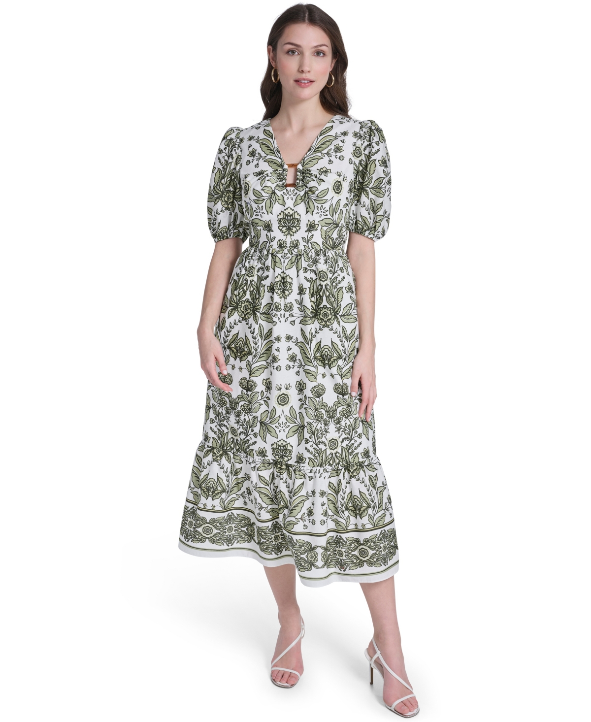 Click here for Vince Camuto Womens V-Neck Midi Dress - GREEN prices
