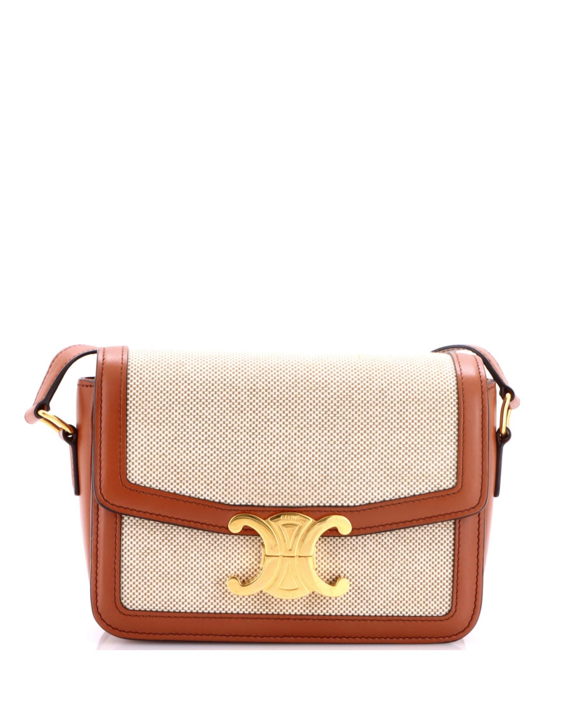 Click here for Pre-Owned Celine Teen Triomphe Shoulder Bag Canvas... prices