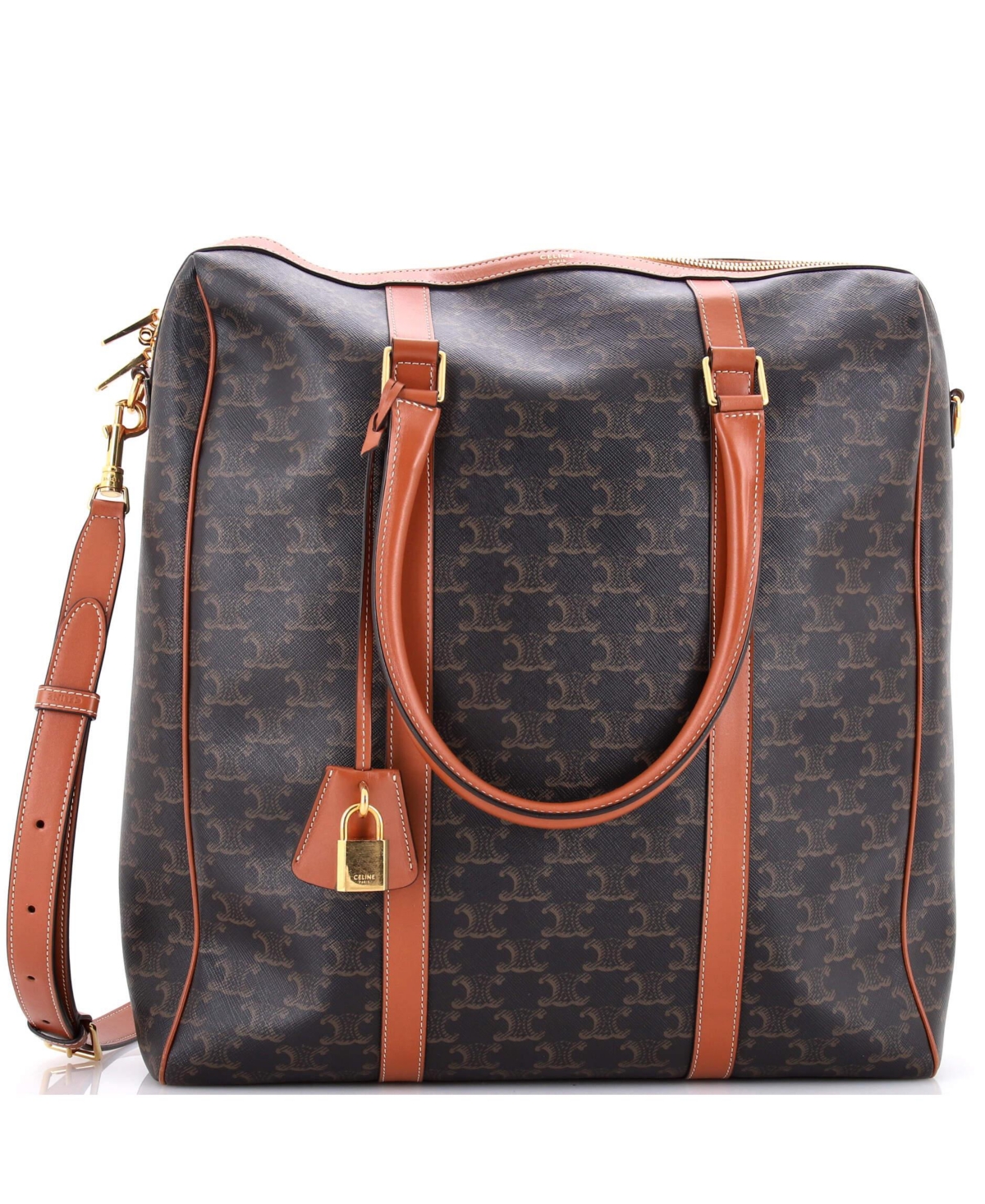 Click here for Pre-Owned Celine Vertical Boston Bag Triomphe Coat... prices