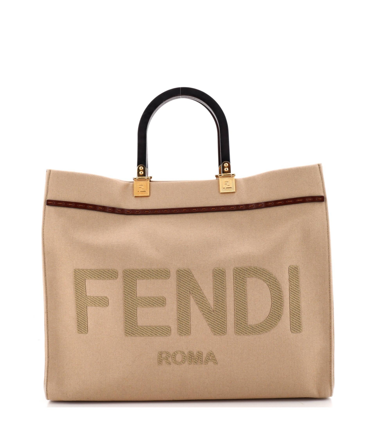 Click here for Pre-Owned Fendi Medium Sunshine Shopper Tote Canva... prices