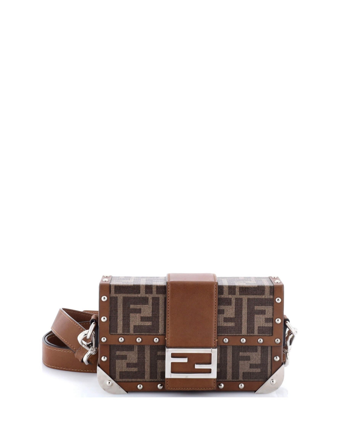 Click here for Pre-Owned Fendi Mini Baguette Trunk Bag Zucca Coat... prices