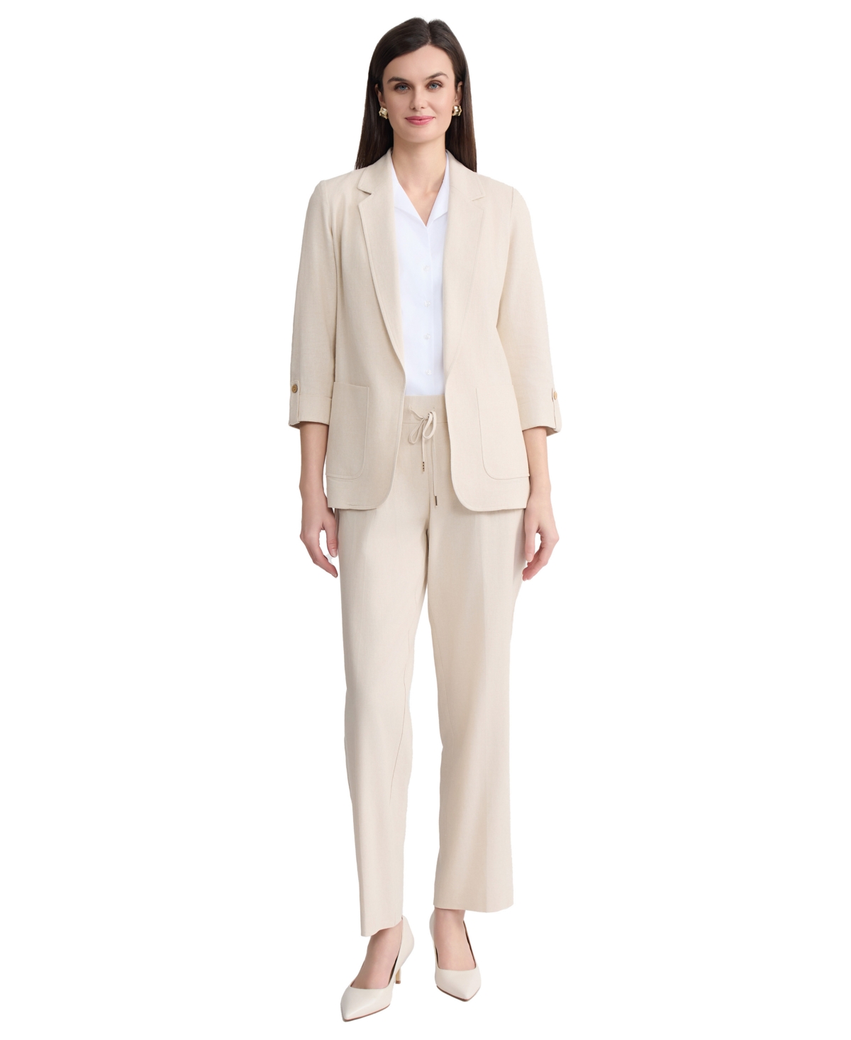 Click here for Jones New York Petite Notch Collar Open-Front Jack... prices