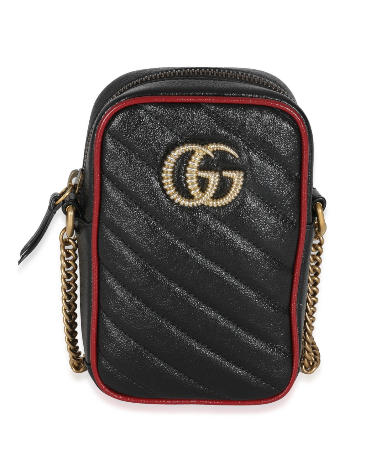 Click here for Pre-Owned Gucci Red Black Calfskin Matelasse Mini... prices