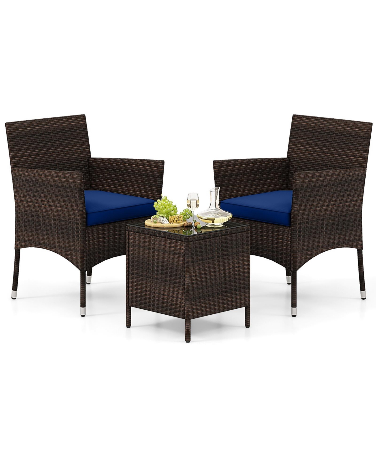 Click here for Gymax 3 Pcs Outdoor Conversation Set w/ Cushioned... prices