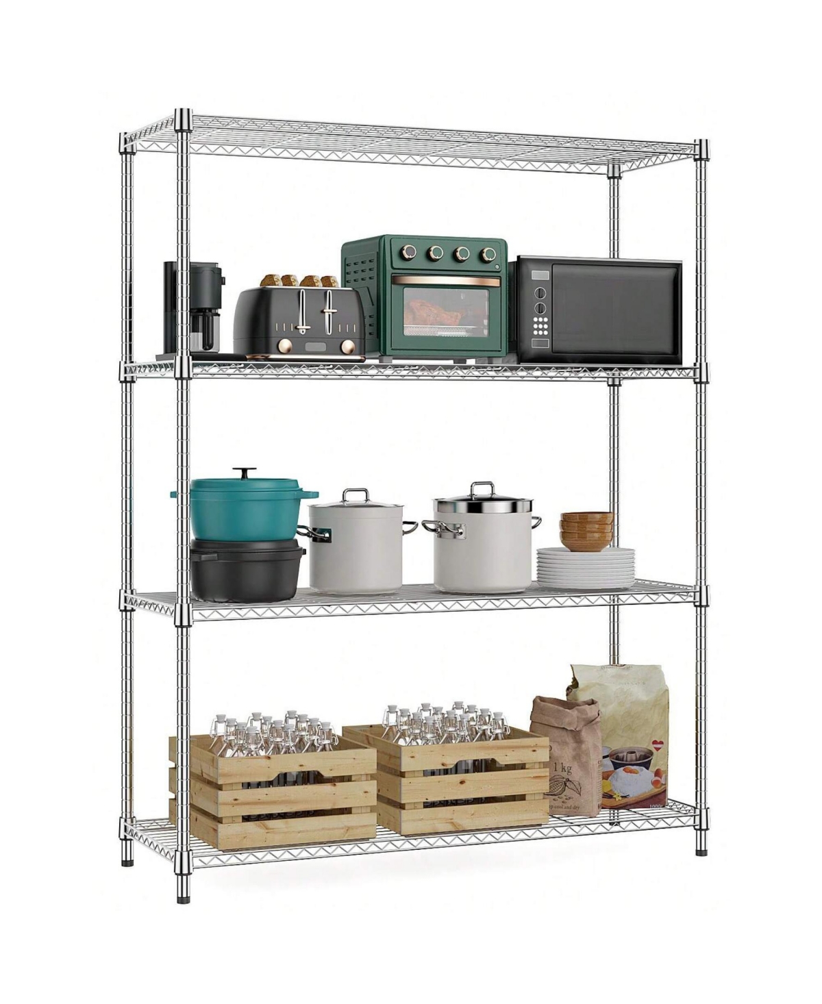 Click here for Rainsken 4- Tier Metal Storage Shelves  Adjustable... prices