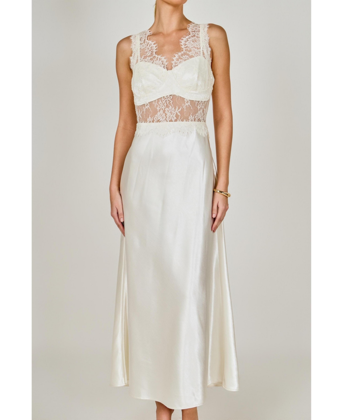 Click here for endless rose Womens Lace trim sleevesless midi dre... prices