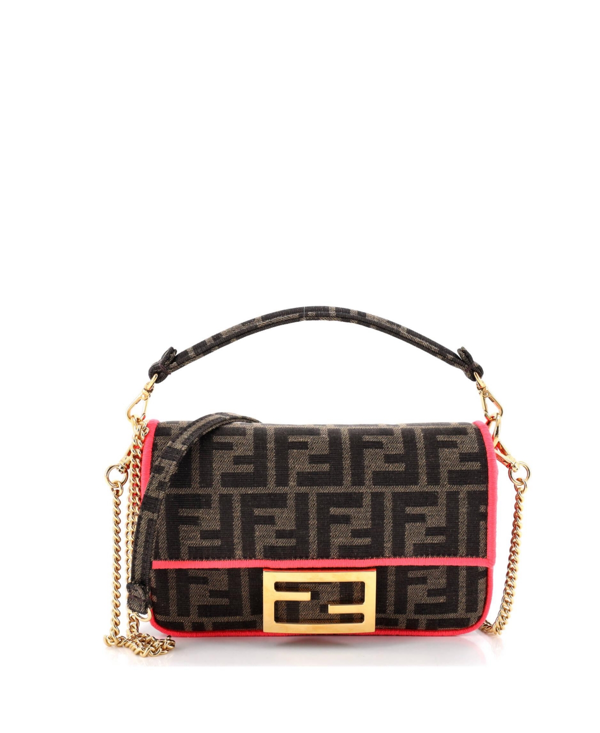 Click here for Pre-Owned Fendi Mini Baguette Nm Bag Zucca Canvas... prices