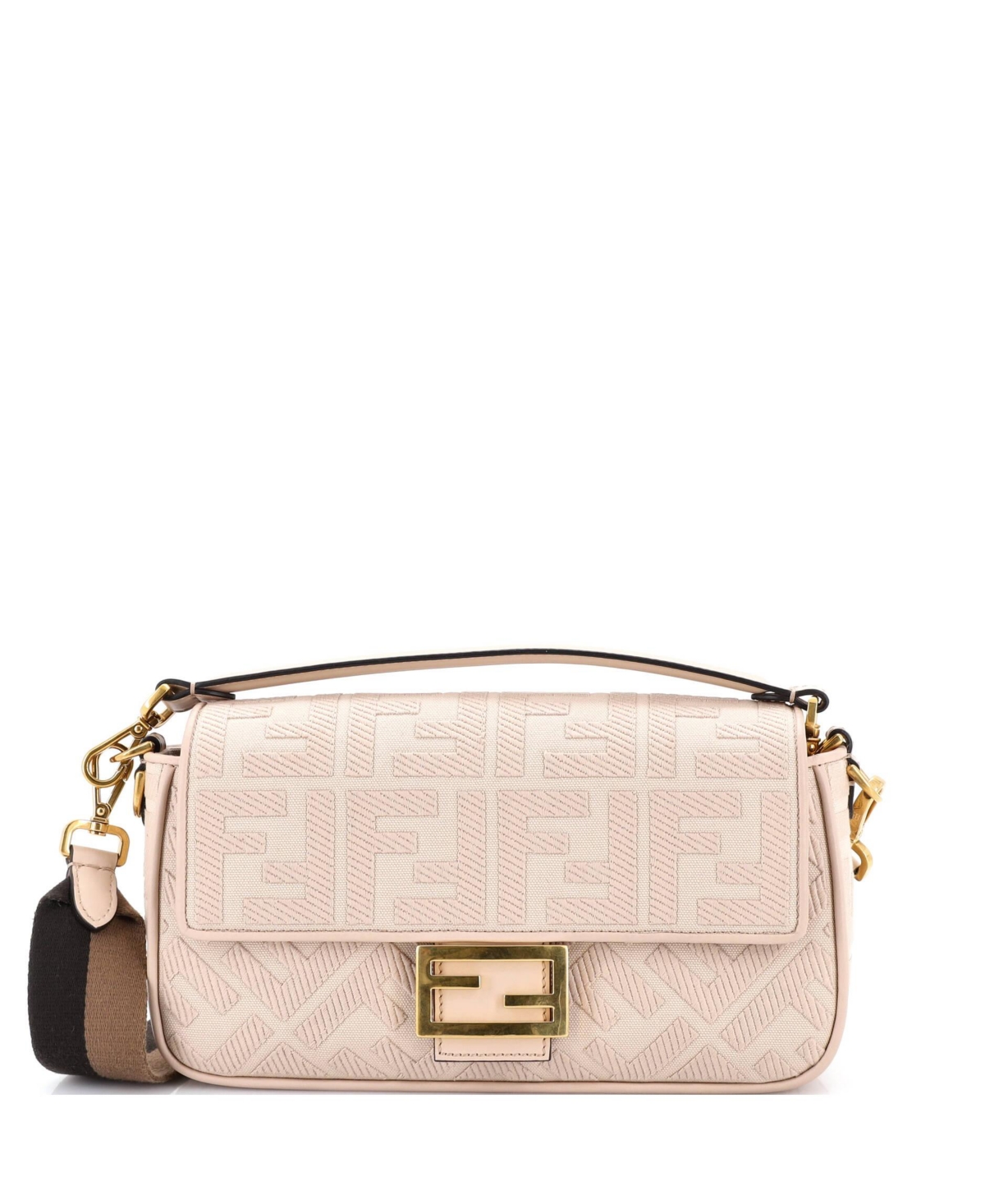 Click here for Pre-Owned Fendi Medium Baguette Nm Bag Zucca Embro... prices