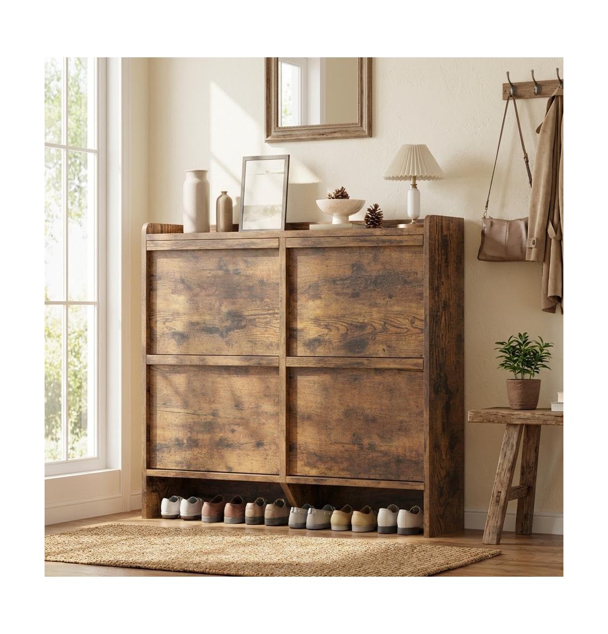 Click here for Homfan Shoe Cabinet with 4 Flip Drawers  Hidden Sh... prices