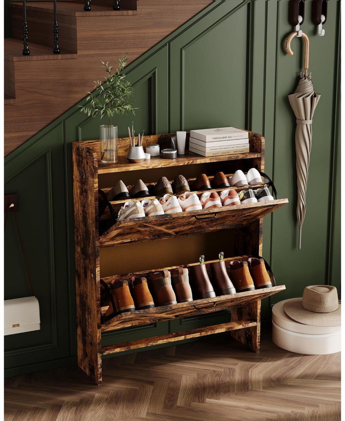 Click here for Homfan Slim Entrance Hallway Shoe Rack with 2 Fold... prices