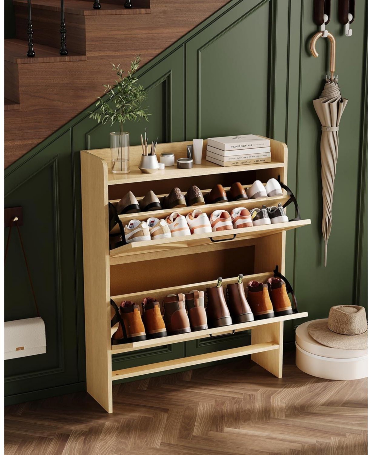 Click here for Homfan Slim Entrance Hallway Shoe Rack with 2 Fold... prices