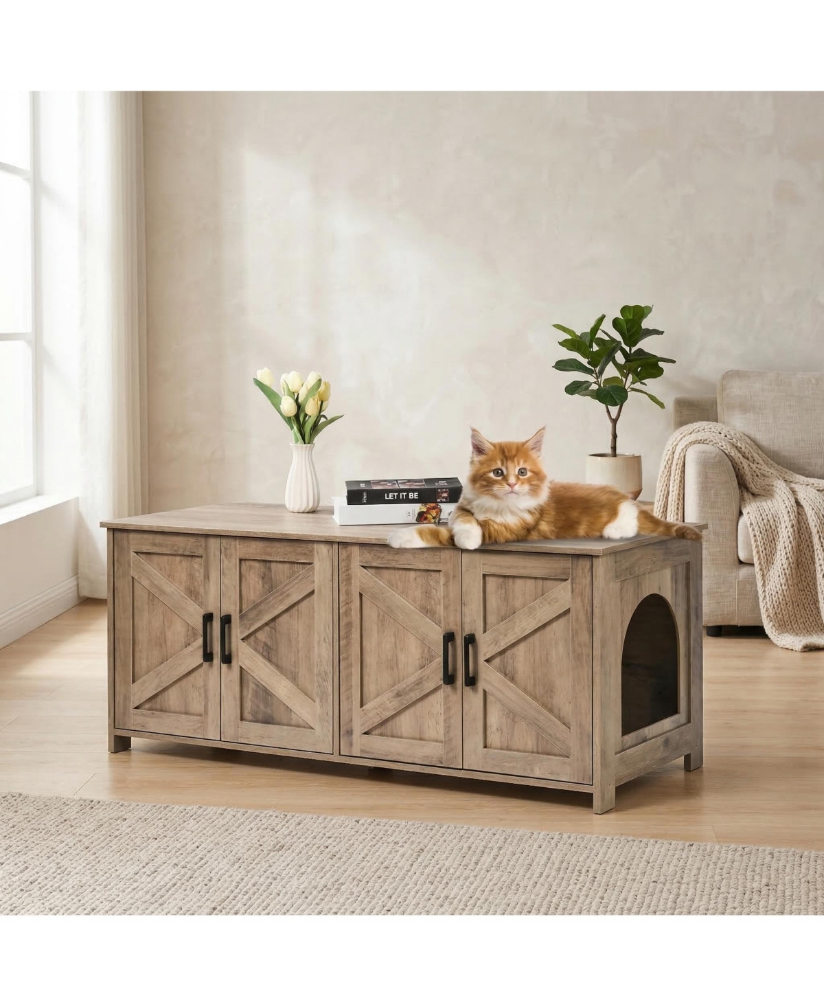 Click here for Zeus and Ruta Wooden Cat Litter Box Enclosure Hidd... prices