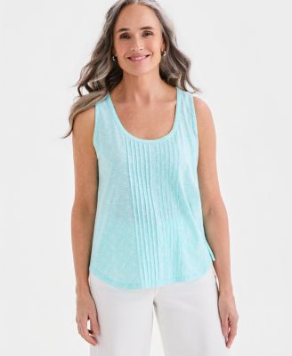 Click here for Style Co Womens Printed Pintuck Tank Top Macys Exc... prices