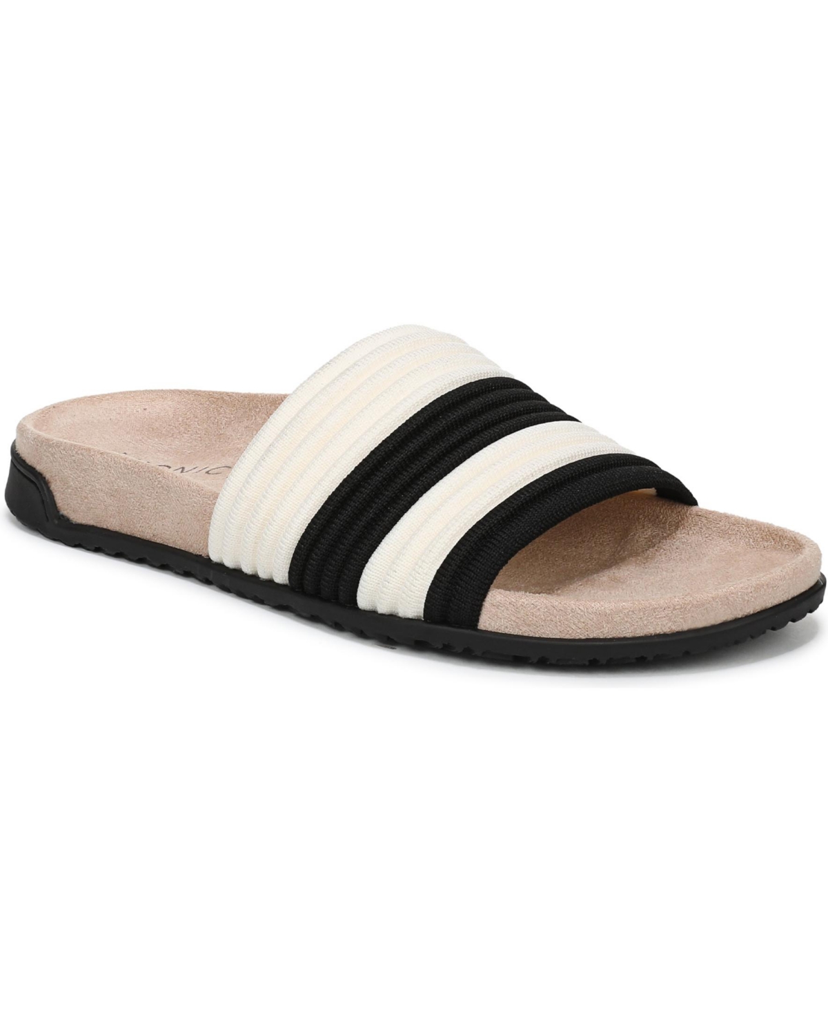 Click here for Vionic Womens Evie Knit Slide Sandals - Black/ivor... prices